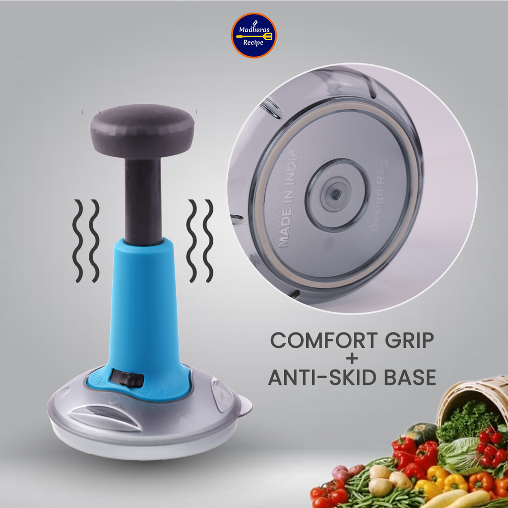 Madhura’s Recipe 900ml Push Chopper with 4 Blades for Effortless ...